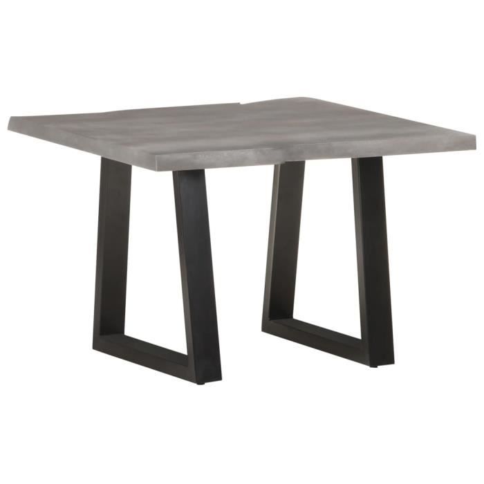 TAM Table basse avec bord naturel 60x60x40 cm Bois d'acacia massif ...