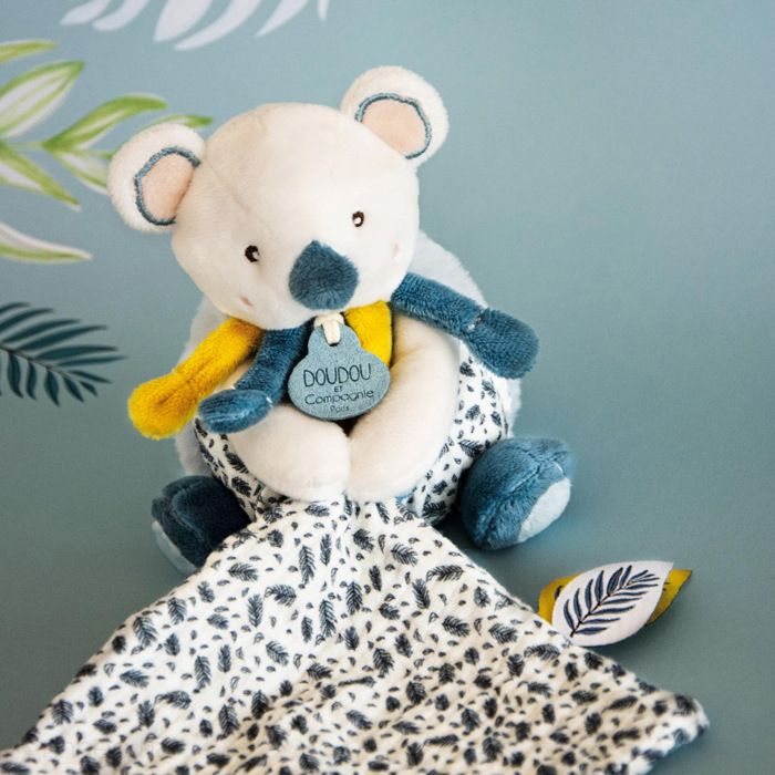 Peluche koala avec son doudou 15 cm collection YOCA LE KOALA bleu ...