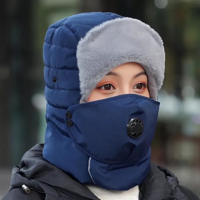 Chapka Bonnet de Moto Vélo Homme Femme Masque de Ski Cache-Oreilles ...