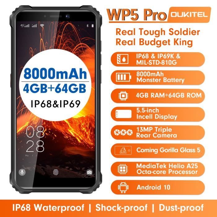 Oukitel WP5 PRO IP68 / IP69K téléphone mobile robuste imperméable OCTA ...