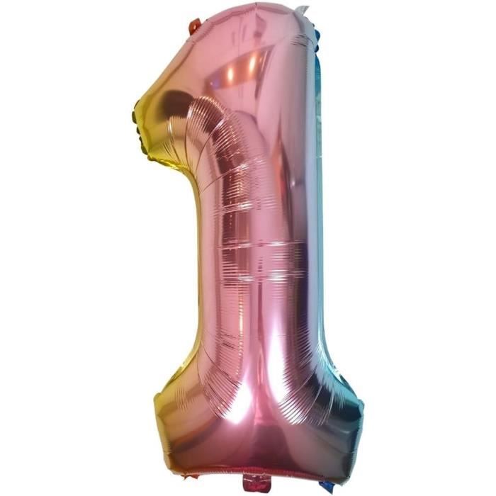 Ballon 1 An Rose Arcen-Ciel Xl - Ballon Anniversaire 1 An Decoration ...