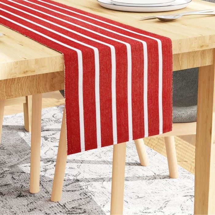 Chemin De Table Pour Salle À Manger 8 Seater | Rayons Rouges | Coton ...