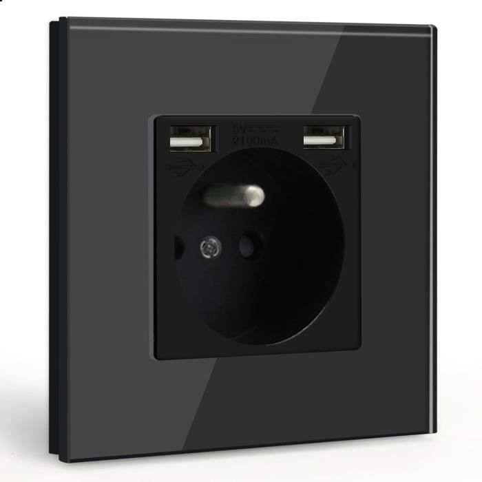 Prise Murale Avec 2 Ports Usb,16A Prise De Courant Alternatif Avec ...