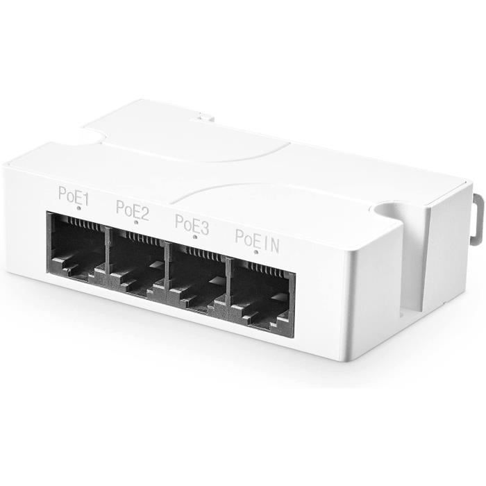 4 Port PoE Extender, 1 PoE dans 3 sorties PoE, IEEE802.3af-at PoE ...