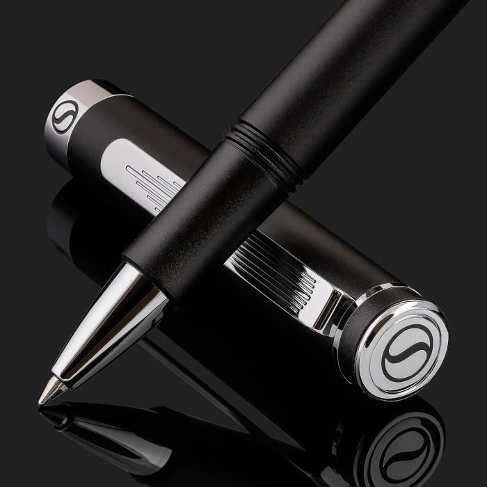Scriveiner Roller Noir EDC Stylo de luxe, Stylo de poche lourd avec ...
