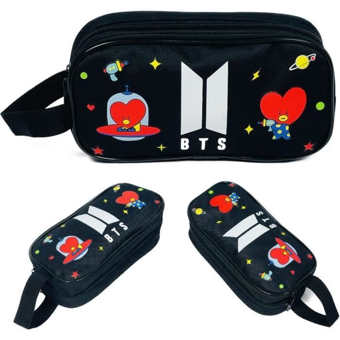 Trousse Crayon Grande Capacité, BTS Double Compartiment Sac à Crayons ...