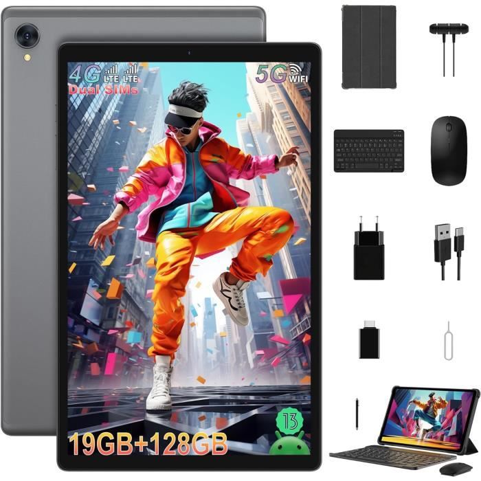 Tablette Android 13 Avec Clavier, 10,1 Pouces Tablette, Double Sim 4G ...