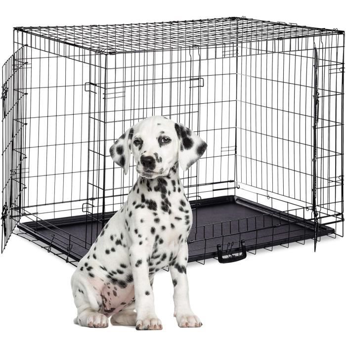 Cage Pour Chien Pliante Boîte Transport Voiture Box Pour Chiot 2 Portes ...