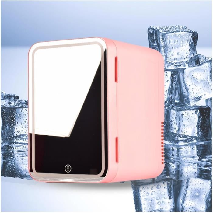 Mini Frigo CosméTique Portable, 8L,avec Miroir De Courtoisie LED Mini ...