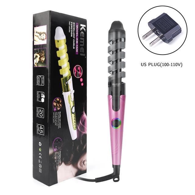 FER A BOUCLER,US PLUG--Fer À Friser Professionnel En Spirale, Bigoudi À Chauffage Rapide ...