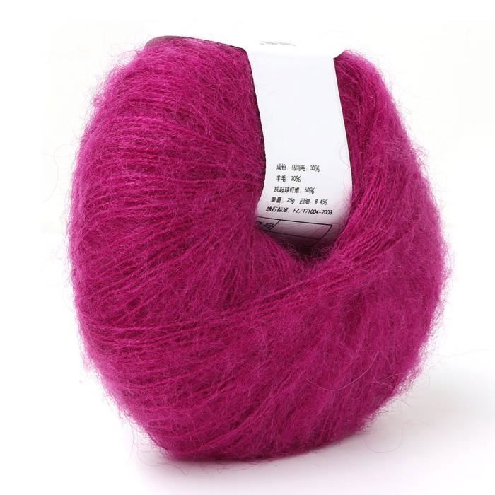 Tricot de Fil Long en Laine Mohair Doux d'Angola Populaire Chaud (Rouge ...