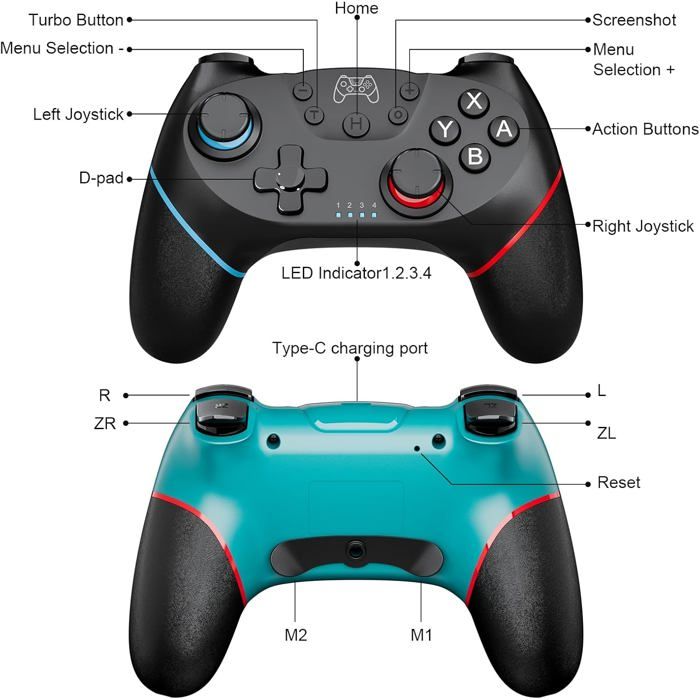 Manette Switch 2PCS,Manette Switch Sans Fil Compatible avec Switch ...