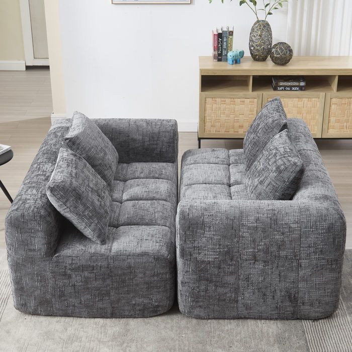 Méridienne Chaise Longue Canapé 2 Places - avec Coussin et Poches ...