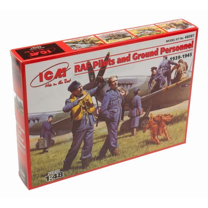 Icm 48081 Raf Pilots & Ground Crew 1:48 Plastic Kit Maquette RL8FO ...
