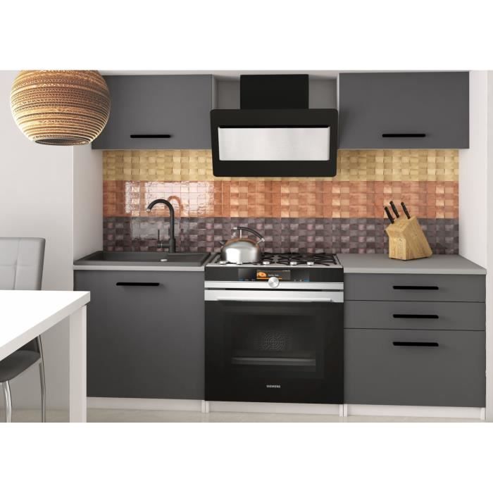 HIDEKA - Cuisine complète L120 cm - Cuisine droite 4 pcs - Plan de ...
