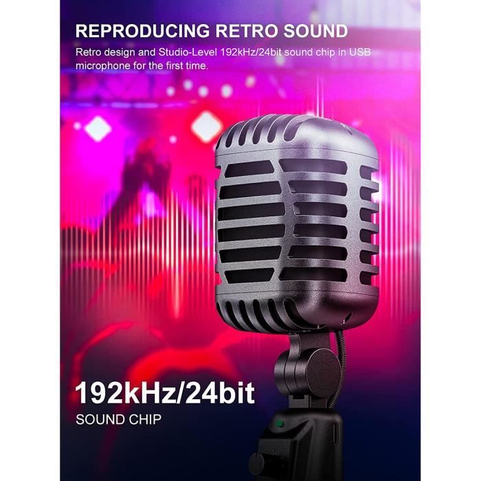 USB PC Microphone Retro,Moman EMR Mic Design Retro, Micro (192kHz/24bit ...