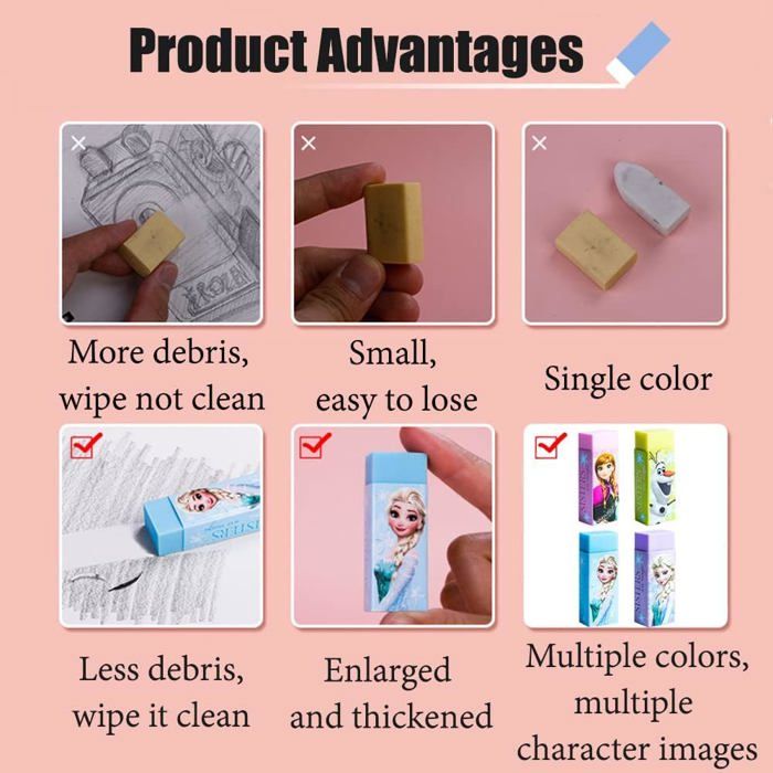 4 Pièces Gommes Cubiques,Gommes De Style Stylo Patte De Chat Mignonnes ...