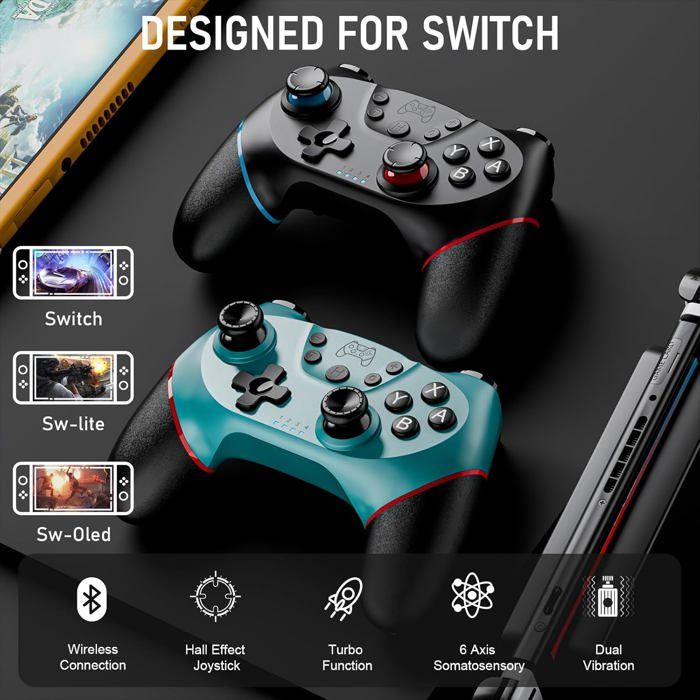 Manette Switch 2PCS,Manette Switch Sans Fil Compatible avec Switch ...