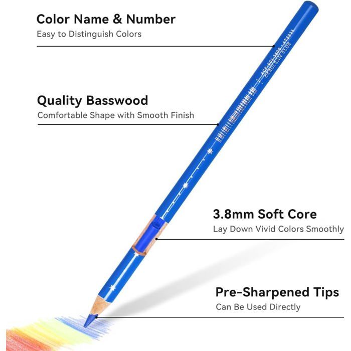 Arrtx 126 Crayon de Couleurs Professionnel, Mallette de Rangement ...