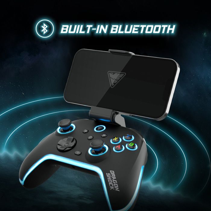 DragonShock - Manette RGB sans fil noire AURORA PLUS avec support ...