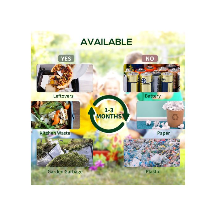 Outsunny 130L Double Chamber Composter - Black - Cdiscount Jardin