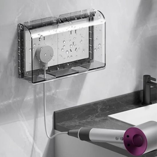 Cache Prise Etanche Adhésif, Boîtier Cache Prise Murale à 2 Voies ...