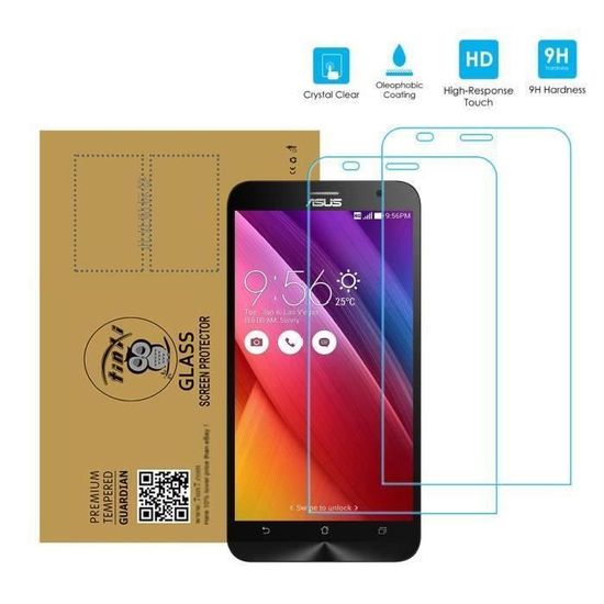 JuLi® 2x Protection écran verre trempé pour Asus ZenFone 2 (ZE551ML-ZE550ML)5.5 pouces Film ...