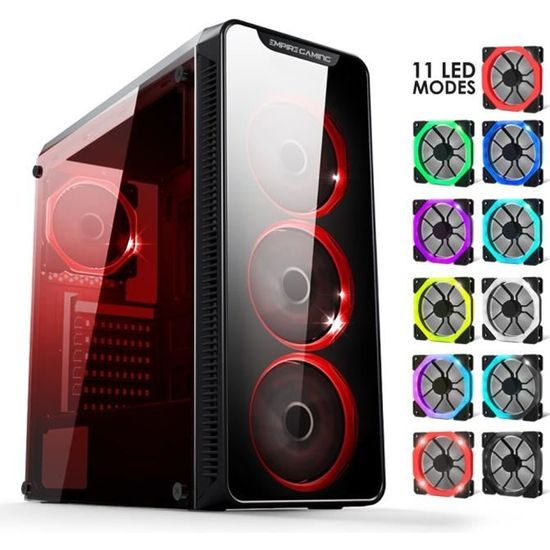 EMPIRE GAMING - Boîtier PC Gamer WarMachine - Moyenne Tour ATX - Façade ...