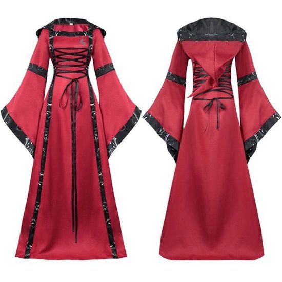 MOBIGARLAN Medieval Robe de Soiree Deguisement Reine Longue Robe avec ...