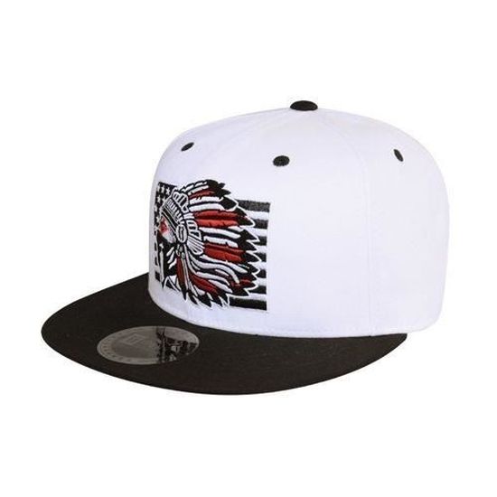 UNKUT - Casquette Snapback Indians - Blanc / Noir Blanc - Cdiscount ...
