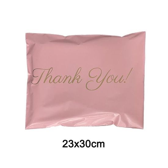 ENVELOPPE,23x30cm Thank you--Enveloppes étanches roses en plastique ...