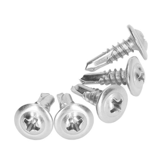 Vis autotaraudeuse - ZERONE - Acier inoxydable 410 - Lot de 100 - Résistante à la corrosion ...