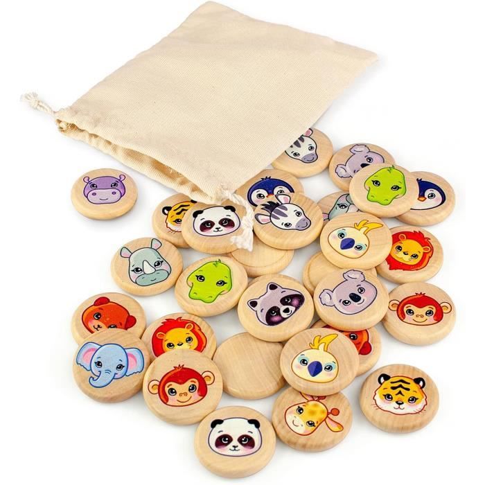 Matching Memory Game 30 pcs Jeu de Société en Bois Âge 3 + Éducation ...
