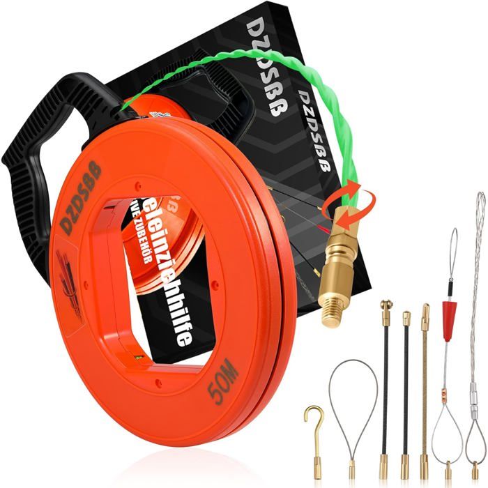 Tire-Fil 50m Aiguille Electricien M5 - Rétractable avec Boîtier et 7 ...