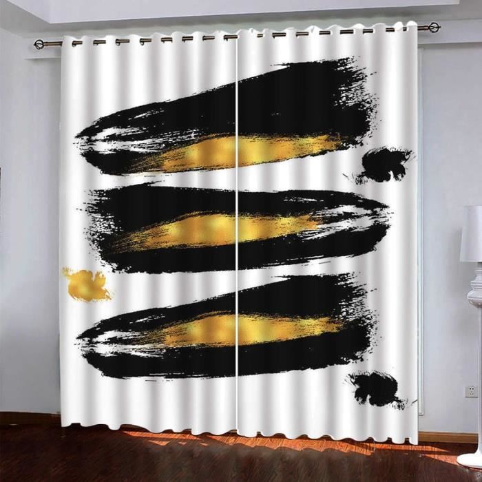 Rideau Occultant 3D Graffiti Noir Artistique Motif Rideaux Oeillets ...