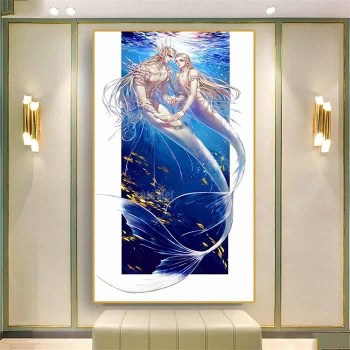 Broderie Diamant Kit Complet Poisson De Mer Bleue,5D Diamond Painting ...