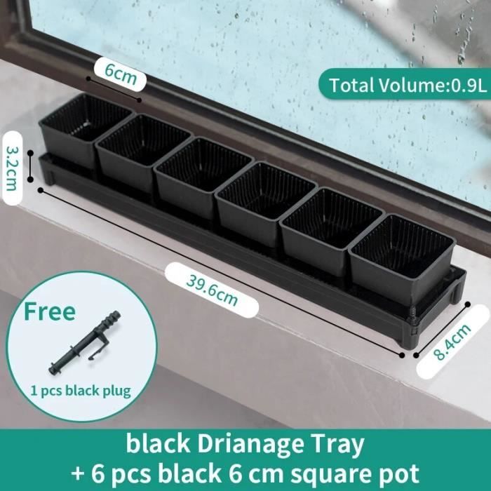 Pot noir set 3ème - Meshpot – Pot en plastique Succulent, Soucoupe de ...