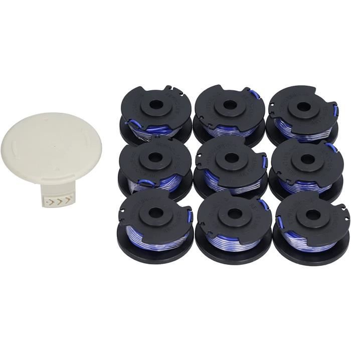 Ligne de bobine de coupe-herbe,avec pièces de rechange pour capuchon,9 pièces de ligne de coupe ...