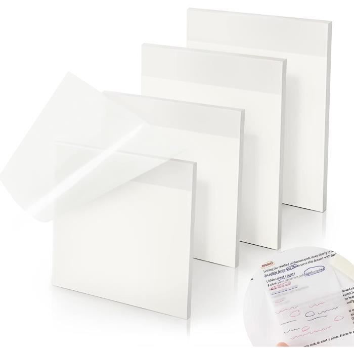 200pcs Transparent Sticky Notes, Deux Tailles Blocs Notes Translucide ...