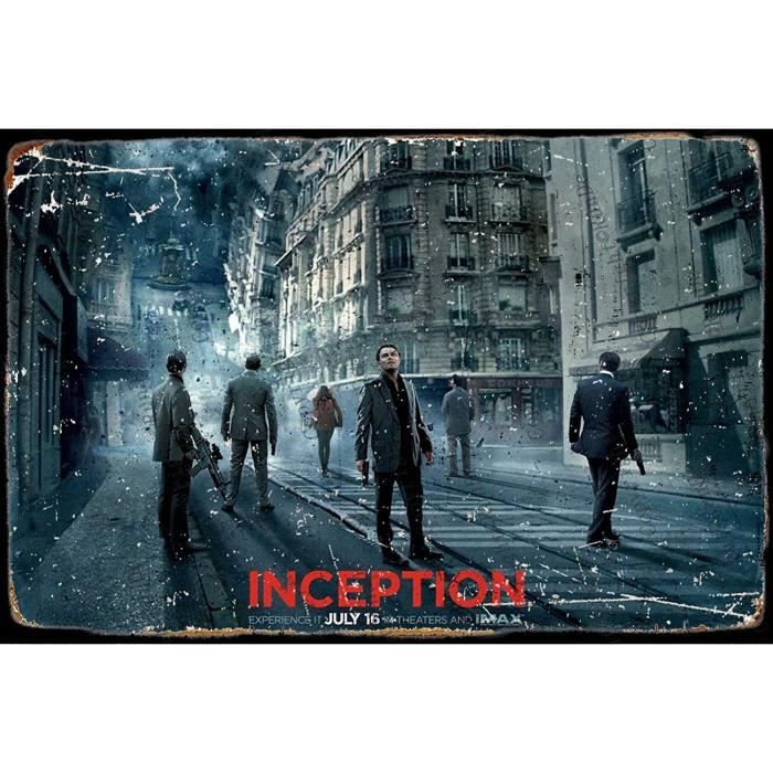 Inception Film Poster Panneau Mural en étain rétro Art Peinture de Fer ...