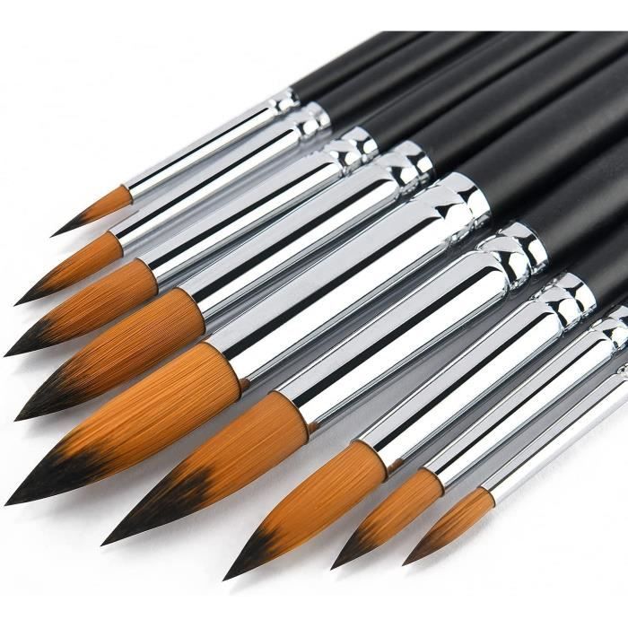 Pinceaux de Peinture,Ensemble de pinceaux en Acrylique de 9 Poils de ...