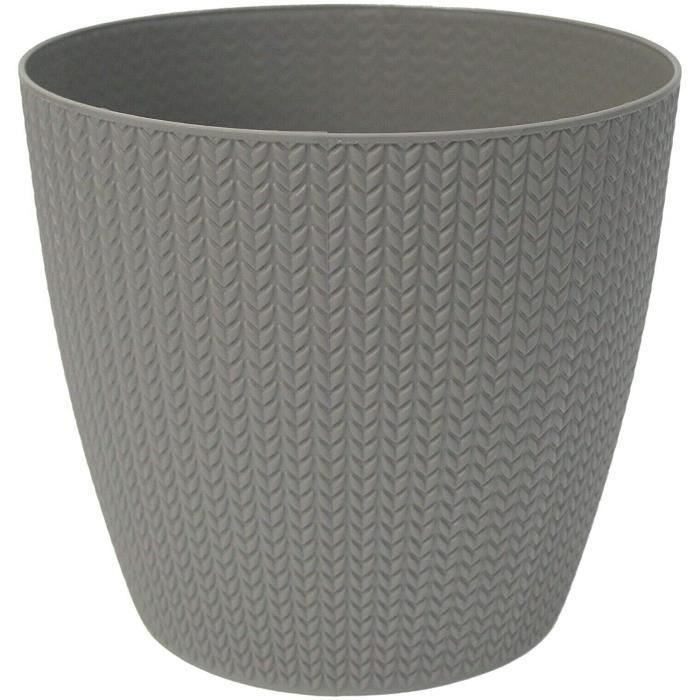 21cm Grand Rotin Plante Pot Plante en Blanc Gris Bleu & Noir Rond ...