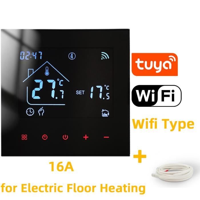 WiFi électrique 16A - Thermostat M4A Samrt Wifi Tuya avec affichage LCD, pour chauffage au sol ...