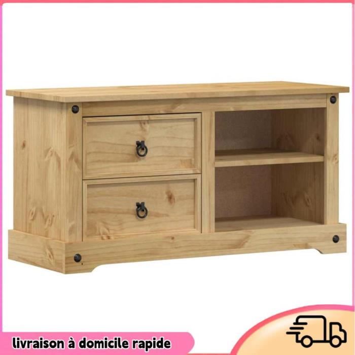 Cocosity Meuble TV Corona 100x40x52 cm bois de pin massif ...