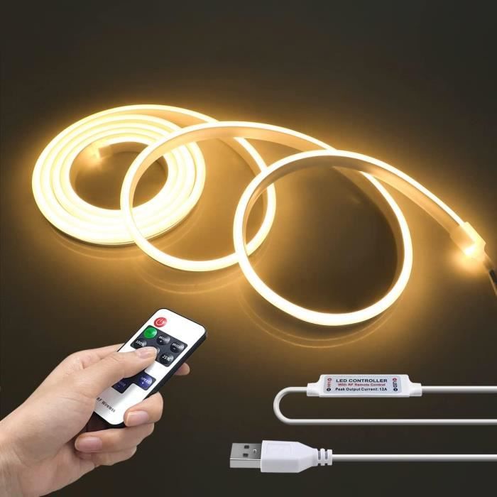 Bande De Led Néon,5V Usb Neon Led Strip Avec Dimmer Télécommande ...