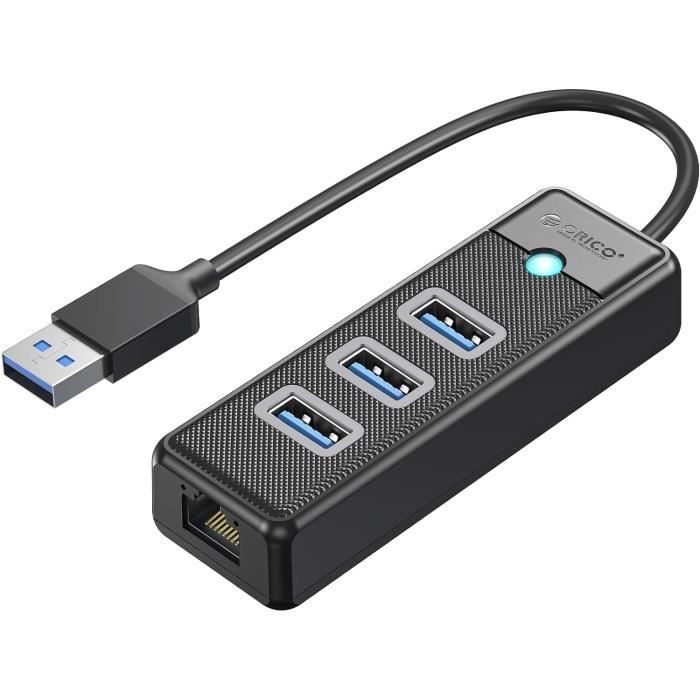 Usb 3.0 Hub Ethernet, Hub Usb 3.0 4-En-1 Avec Adaptateur Rj45 10-100 ...