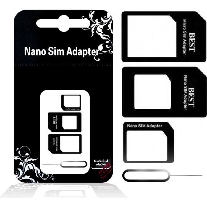 ADAPTATEUR CARTE SIM - MICRO SIM - NANO SIM UNIVERSEL - Cdiscount ...