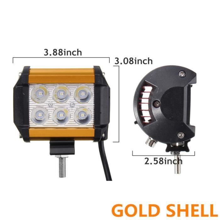 LED Ampoules Or | 1pcs 3.8inch 6spot Flood faisceau travail Light Bar ...