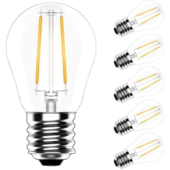 5X E27 Ampoule Filament Led 2W Edision Lampe G45 Led Blanc Chaud 2700K Ampoule Edison Retro ...
