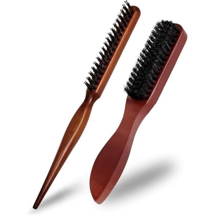 2 Pièces Brosse À Cheveux Poils De Sanglier, Professionnelle Brosse ...